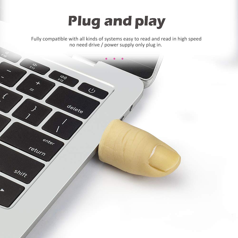 LEIZHAN Cute USB Flash Drive Character Thumb Drive for Kids Students Gift Pendrive (16GB, Thumb Shape)