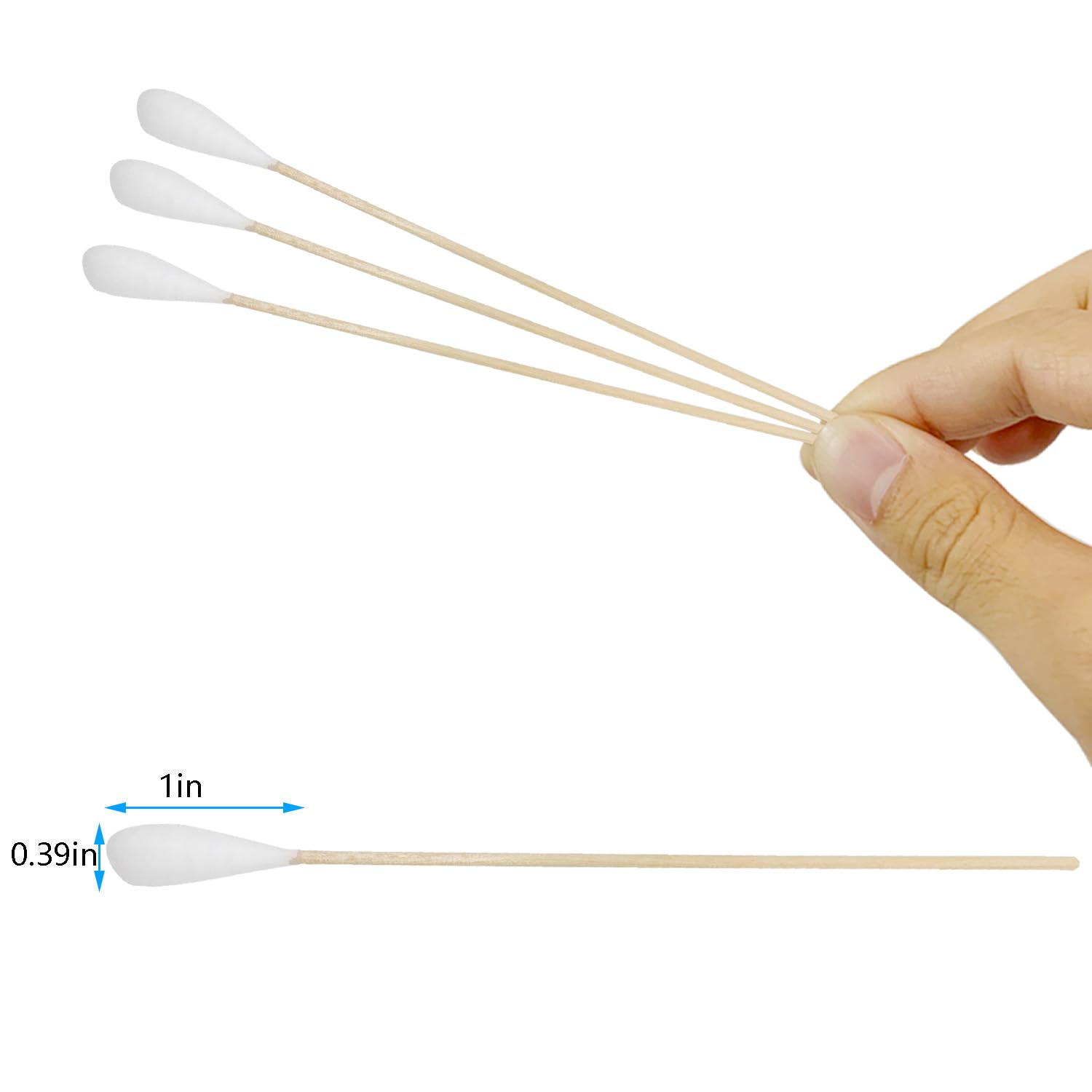 6 Inch Long Cotton Swabs (Large Size) 400pcs for Pets, Gun Cleaning or Makeup