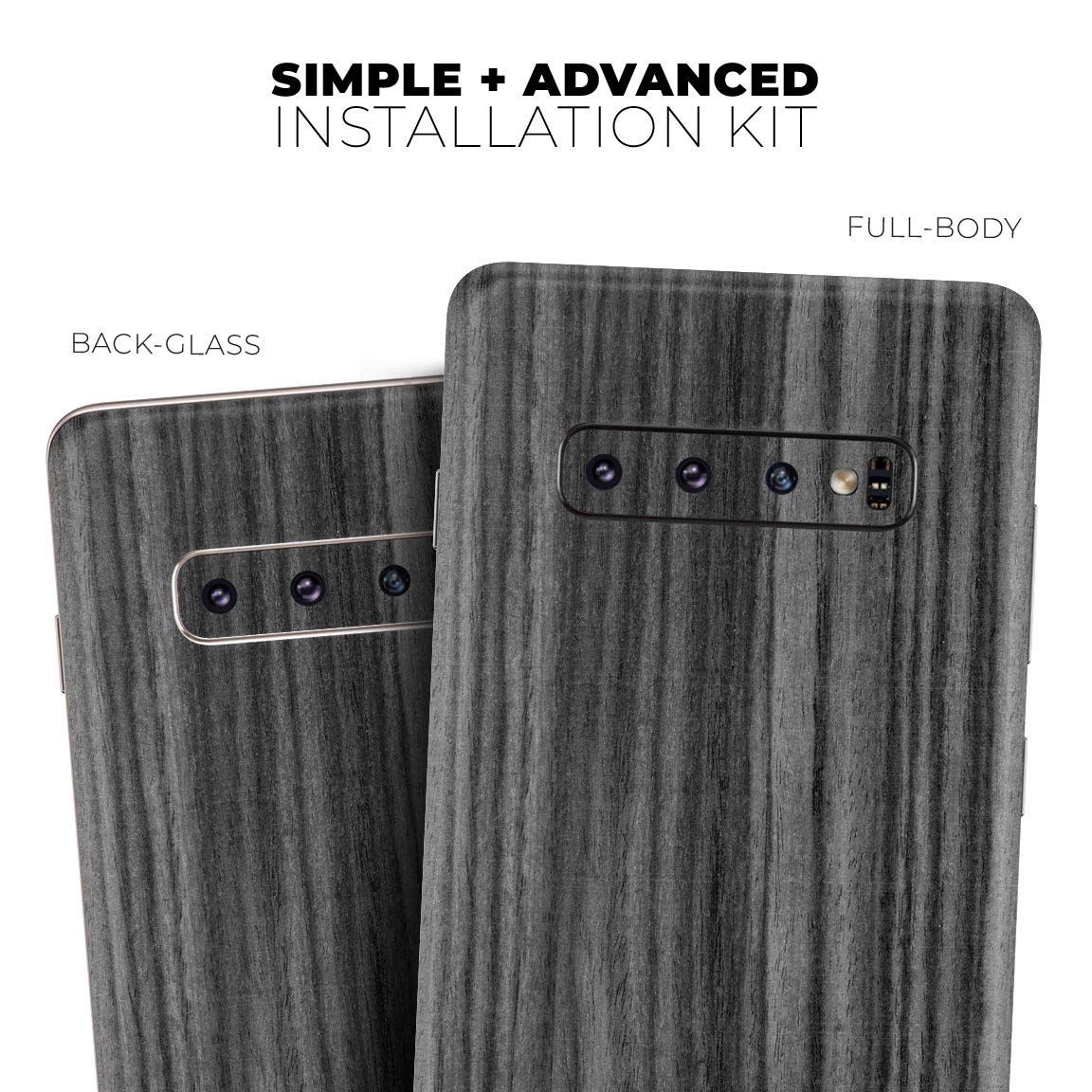 DesignSkinz Dark Ebony Woodgrain 2 Protective Vinyl Decal Wrap Skin Cover Compatible with The Samsung Galaxy S20 (Screen Trim & Back Glass Skin)