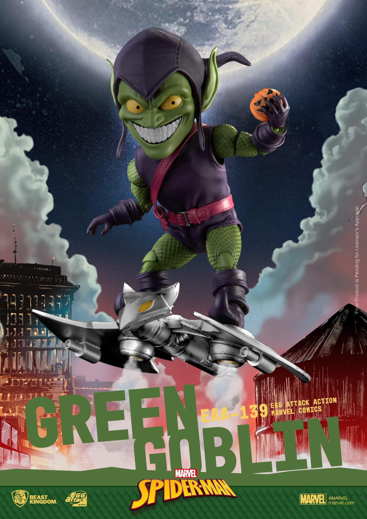 Beast Kingdom Marvel Comics: Green Goblin EAA-139 Egg Attack Action Figure, Multicolor