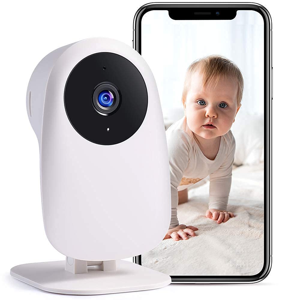 Nooie Baby Monitor, WiFi Pet Camera Indoor, Wireless IP Nanny Camera, 1080P Home Security Camera, Motion Tracking, IR Night Vision, Compatible with Alexa, Two-Way Audio