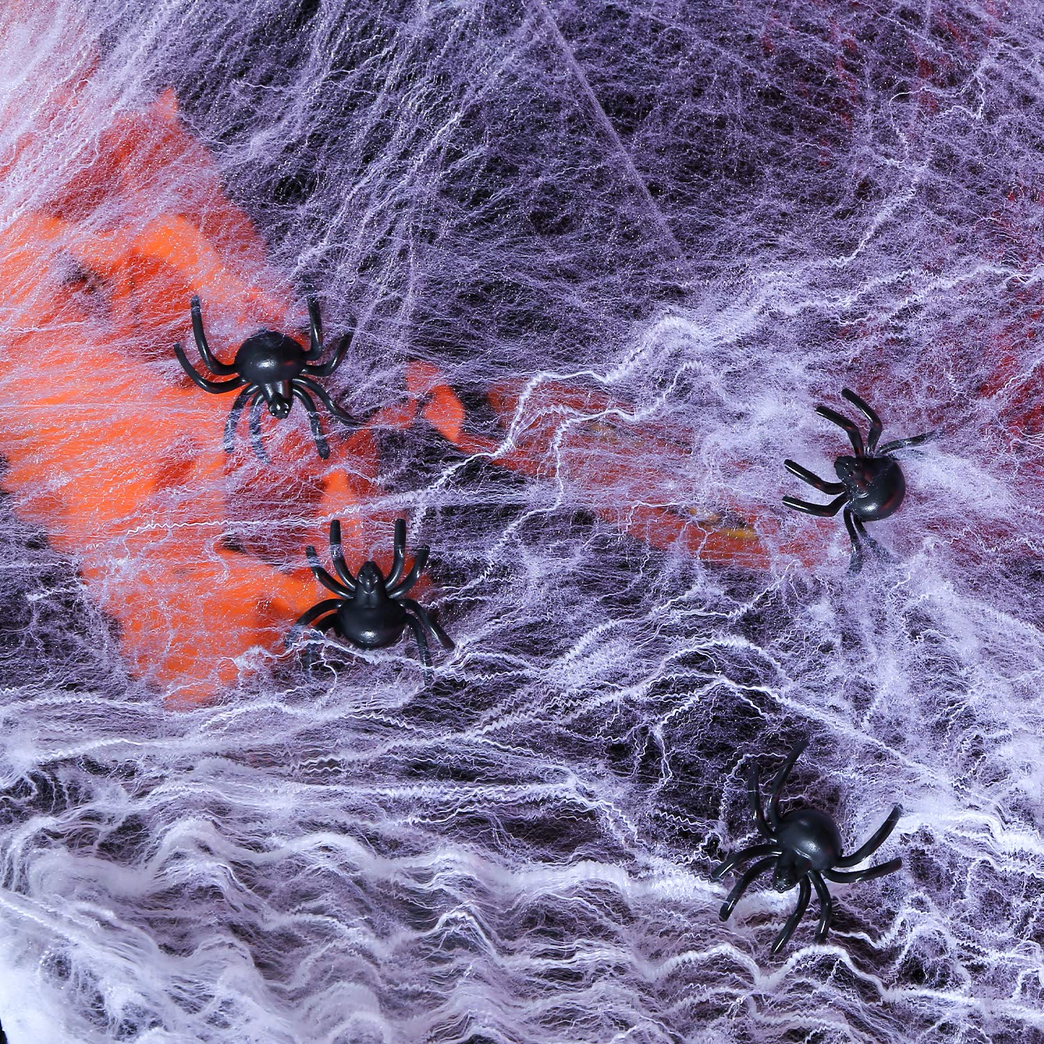 YUNGCHI 60 Halloween Plastic Spiders, Halloween Fake Spiders, Nightmare Before Christmas Halloween Decorations, Pumpkin Box,Set of 60