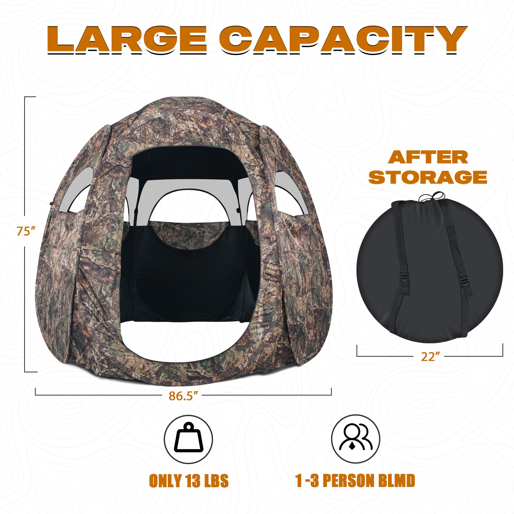 2-3 Person Auto Set See Through Hunting Blind with See-Through Hunting Blind Set