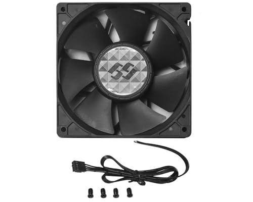 Bgears b-Blaster 140x38 (PWM Version) Extreme Cooling Gaming PC & Mining Machine Fan, Hi-Speed 5200RPM w/Airflow of 308 CFM, 2 Ball Bearing Designed for Extended Life & high Performance, 4 Wire Black