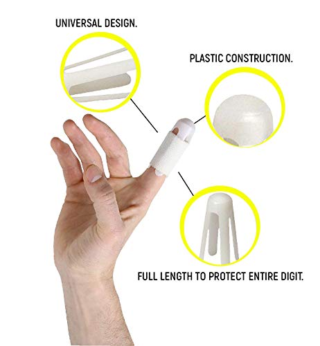Dukal Finger Guards. Pack of 12 Plastic Finger Guards for Professionals and Patients. Large Size. for Fingers and Toes. Full Length. Disposable Medical Supplies.