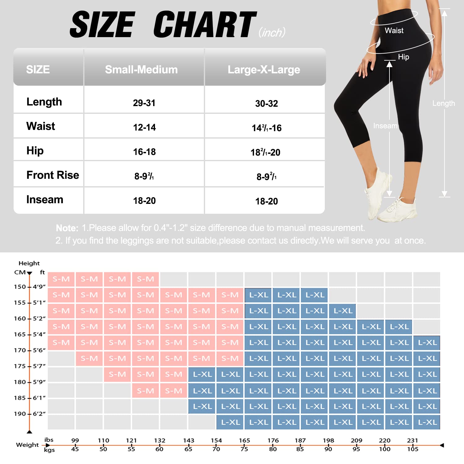 3 Pack Capri Leggings for Women Butt Lift-High Waisted Tummy Control Black Workout Yoga Pants