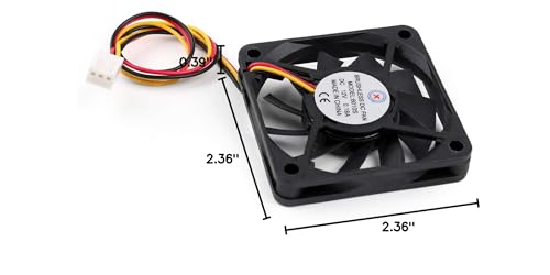 Areyourshop 1Pcs DC Brushless Cooling PC Computer Fan 12V 0.18A 6010s 60x60x10mm 3 Pin Wire Fan