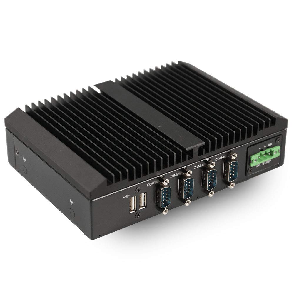 GigaIPC QBiX-Pro-APLB4200H-A1 Fanless Industrial Intel Pentium N4200 Mini PC, Dual Intel GbE LAN, 4 x Serial COM (4GB DDR3L SODIMM + 500GB 2.5" SSD, Windows 10 Home)