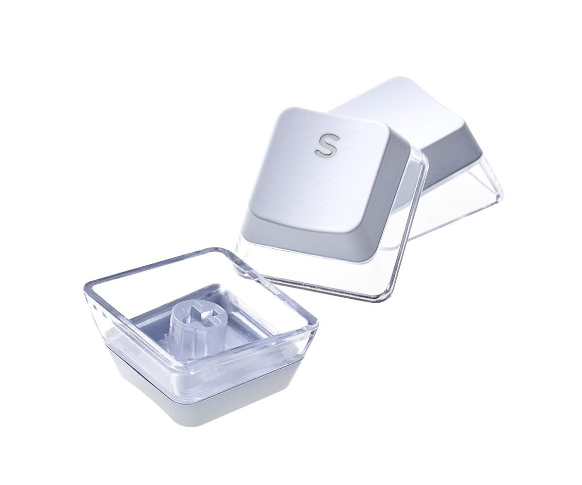G.SKILL Crystal Crown Keycaps - Keycap Set with Transparent Layer for Mechanical Keyboards, Full 104 Key, Standard ANSI 104 English (US) Layout - White