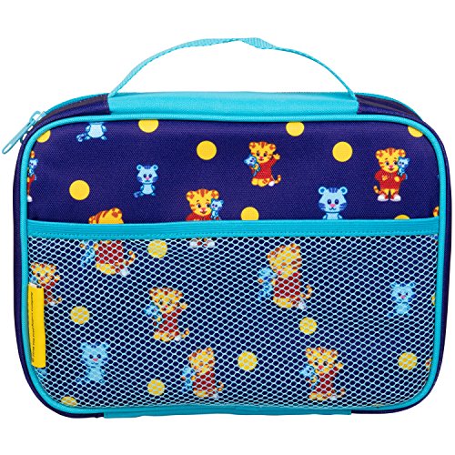 Daniel Tiger's Neighborhood Insulated Lunch Sleeve - Reusable Heavy Duty Tote Bag w Mesh Pocket (Daniel Tiger - Blue)