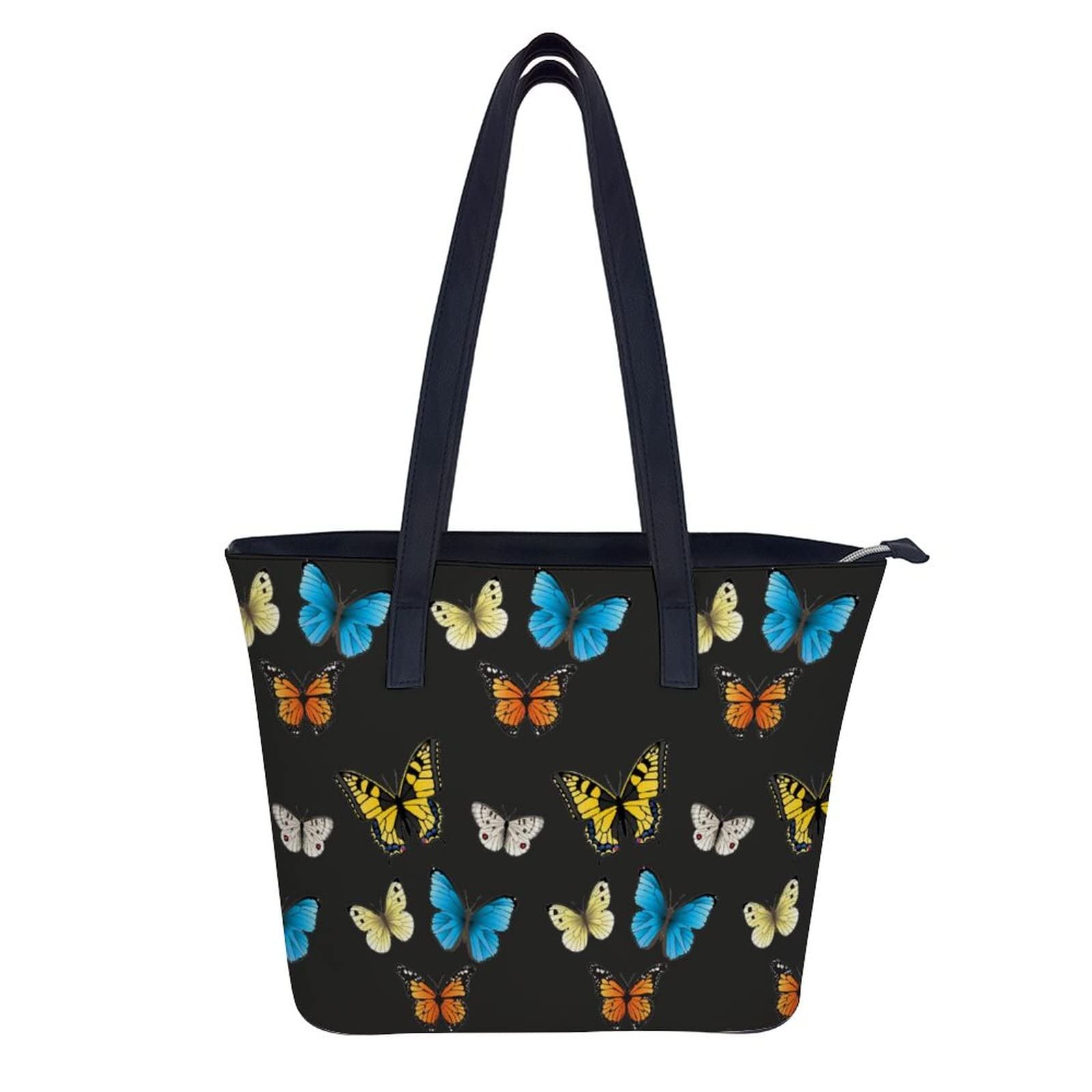Beautiful Butterfly Women's Tote Bag PU Leather Shoulder Bag Handbags Purse For Work Shopping Travel