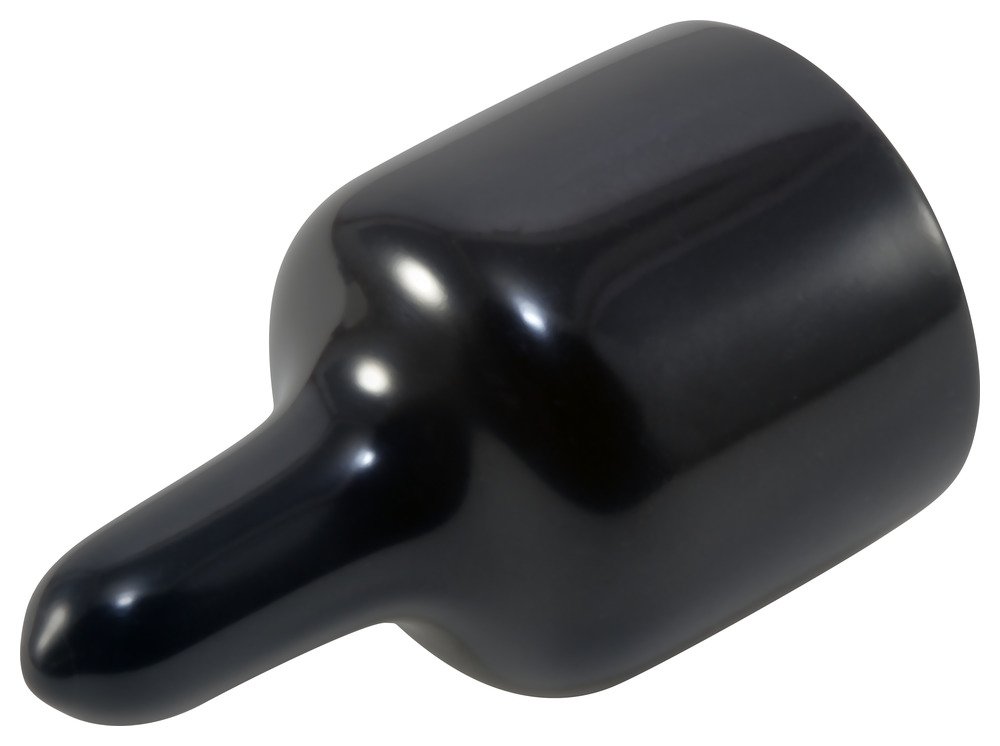 Caplugs 99390390 Plastic EZ Pull Tab Cap EZ-860-12, Vinyl, Cap ID .860" Length .187", Black (Pack of 25)