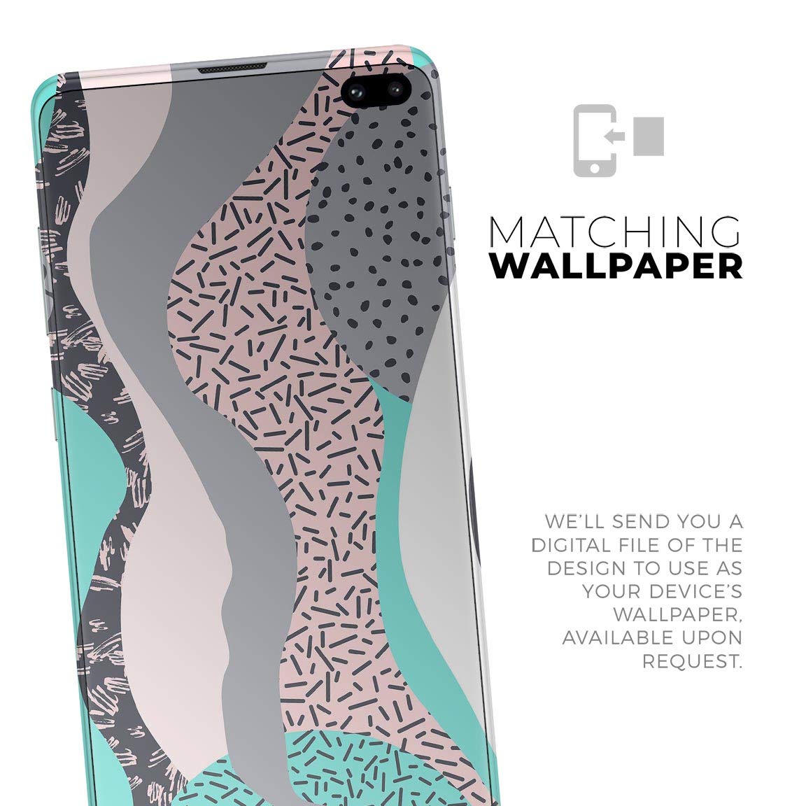 DesignSkinz Retro Summer Mint and Coral Protective Vinyl Decal Wrap Skin Cover Compatible with The Samsung Galaxy S20 (Screen Trim & Back Glass Skin)