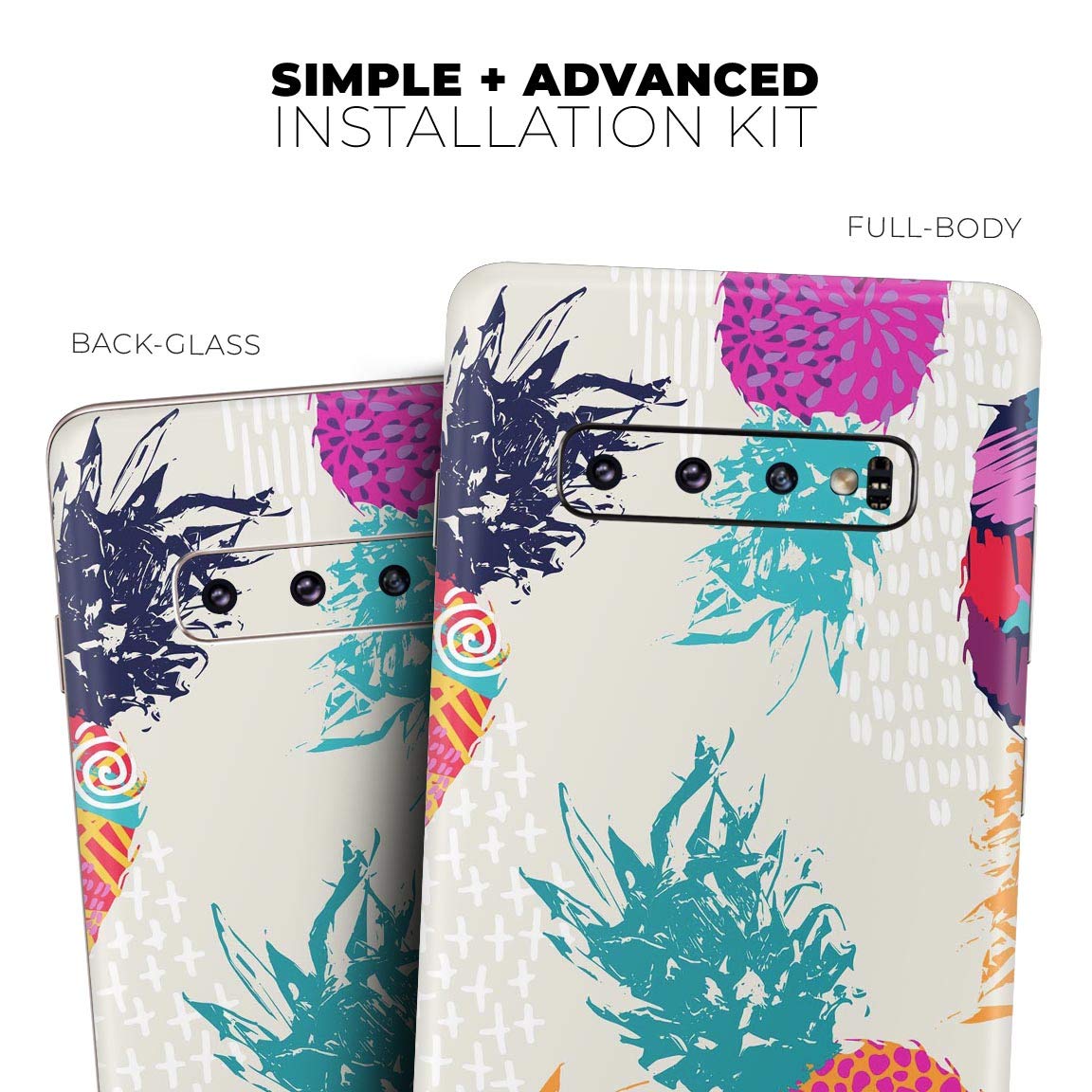 DesignSkinz Retro Summer Pineapple v2 Protective Vinyl Decal Wrap Skin Cover Compatible with The Samsung Galaxy S20 (Screen Trim & Back Glass Skin)
