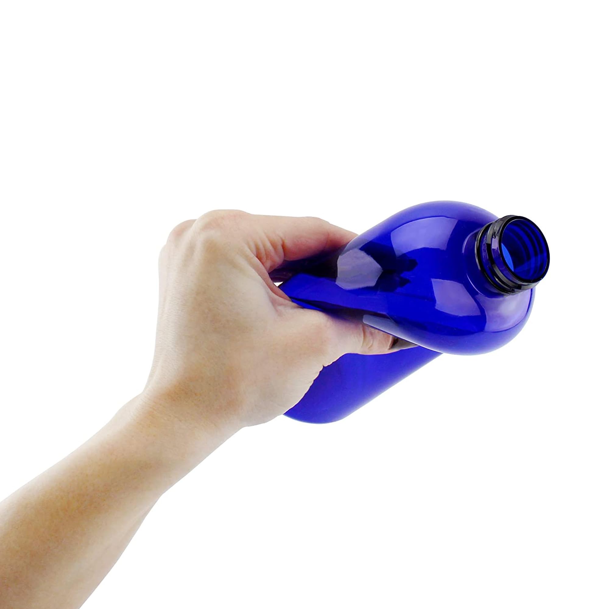 Cornucopia Brands 16oz Cobalt Blue PLASTIC Spray Bottles w/Heavy Duty Mist & Stream Sprayers and Chalkboard Labels (6-pack); PET #1 BPA-free, Use for DIY, Kitchen, Hair
