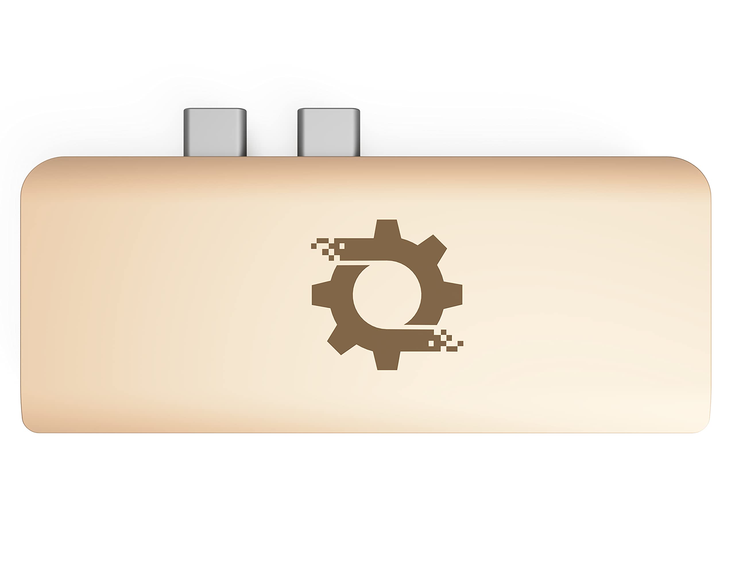 NOV8Tech USB C Hub Gold 6in2 Slim Adapter for MacBook Air M1 2018-2022, Pro M1 2016-2022, Mini Docking station Thunderbolt 3 100W Power Delivery, USB C Data & 3X USB 3.0 Ports, Micro SD/SD Card Reader
