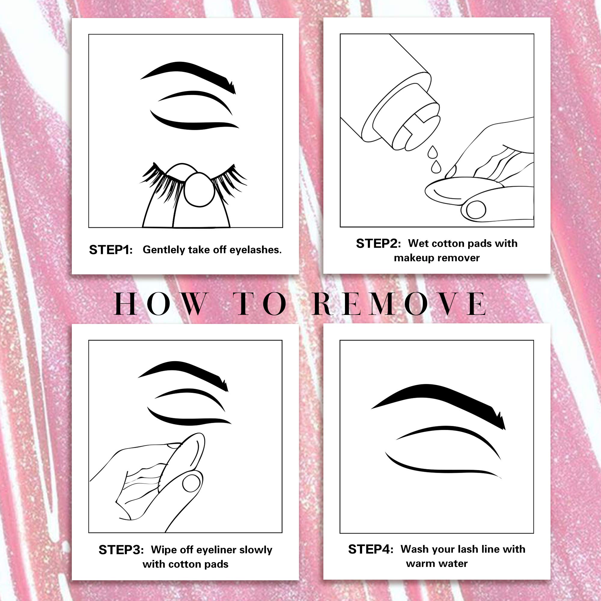 2-In-1 Self-Adhesive Eyeliner Instead of Eyelash Glue, ALPHONSE Waterproof Liquid Black Eyeliner Strong-Hold Eyeliner No Magnets No Glue