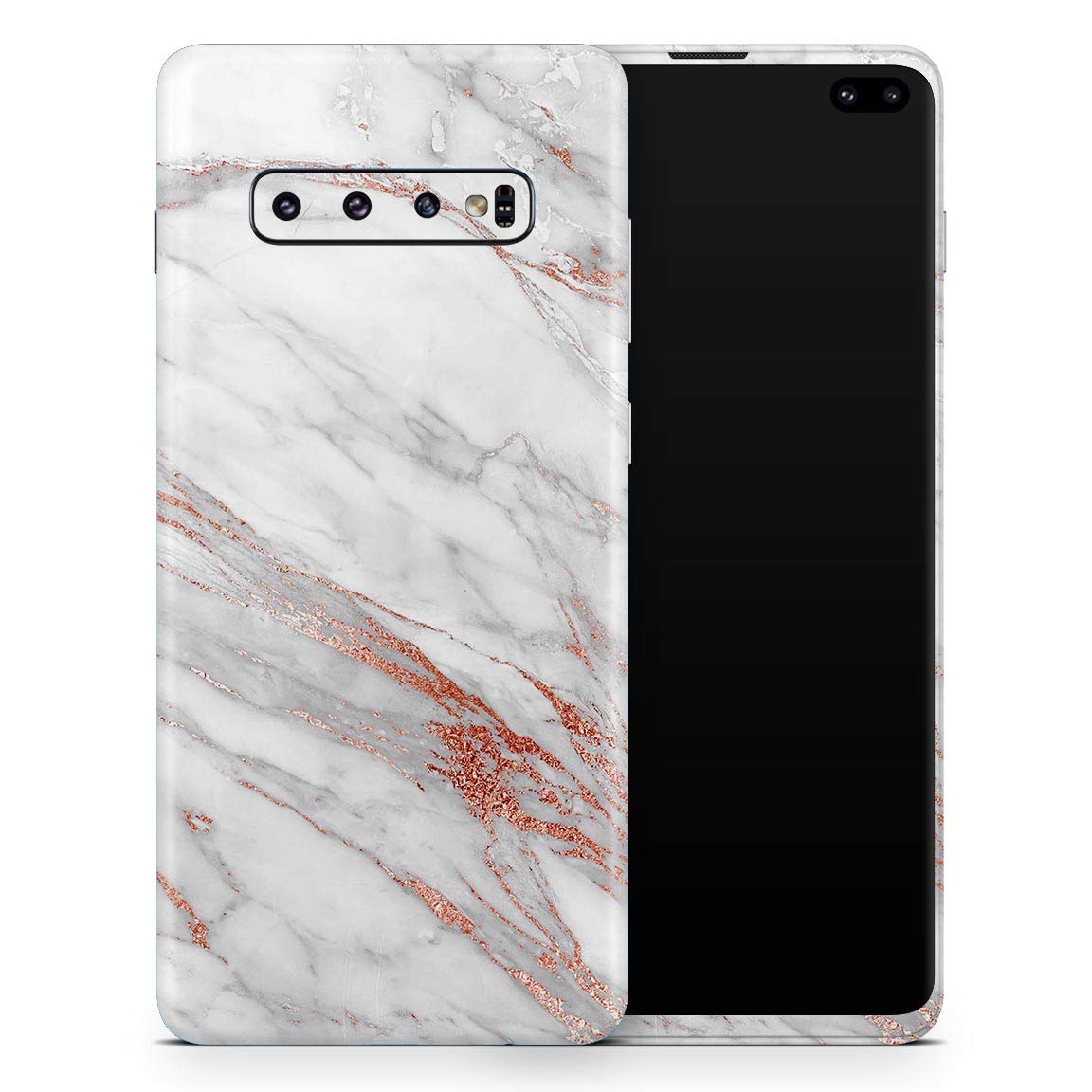 DesignSkinz Rose Pink Marble & Digital Gold Frosted Foil V7 Protective Vinyl Decal Wrap Skin Cover Compatible with The Samsung Galaxy S20 (Screen Trim & Back Glass Skin)