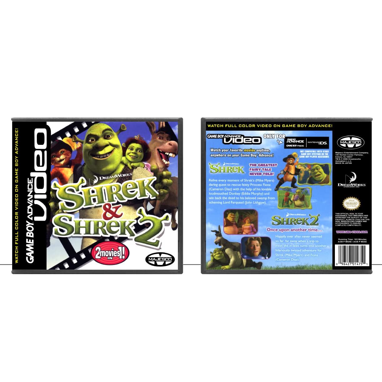 2-in-1 Shrek and Shrek 2 | (GBAV) Game Boy Advance Video - Game Case Only - No Game