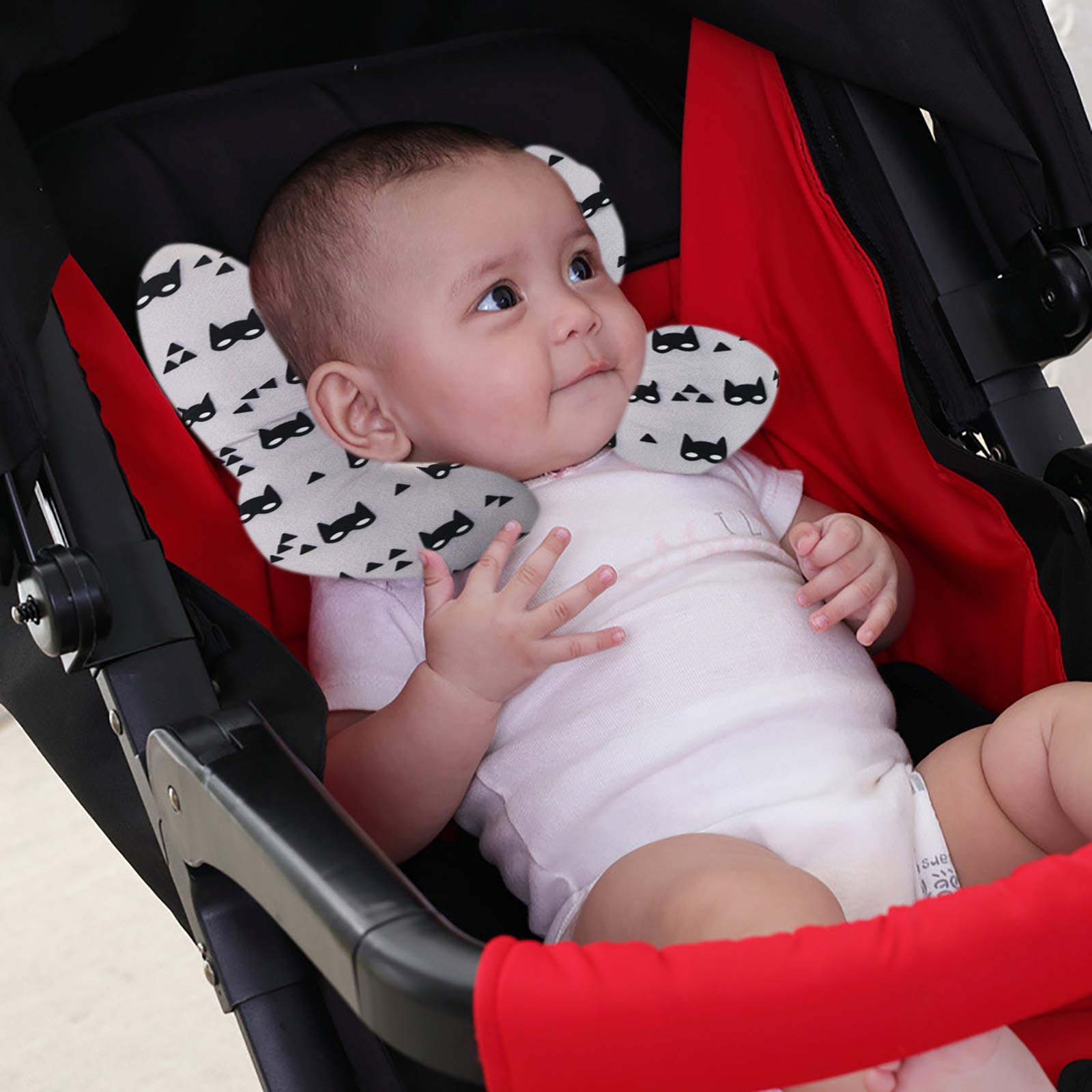 kekafu Baby Travel Pillow, Infant Head and Neck Support Pillow for Car Seat, Pushchair, for 0-1 Years Old Baby