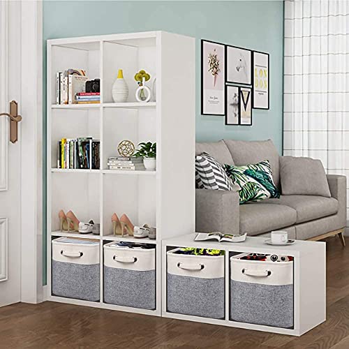 Kntiwiwo Large Storage Cubes 13β x 13β x 13β Foldable Storage Bin Closet Organizers and Storage Basket w/Handles for Organizing Shelf Nursery Home Closet - Set of 3