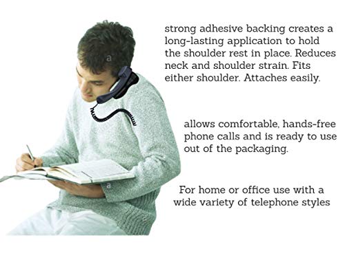 1InTheOffice Telephone Handset Shoulder Rest, Phone Cushion Gel Padded Black, 1 Pack