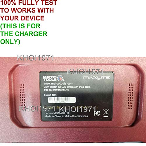 KHOI1971 Wall Charger AC Adapter Compatible with Matco Tools MaxLite MDMAXLITE car Scanner Diagnostic Tool Charger AC Adapter NOT Created or Sold by Matco Tools