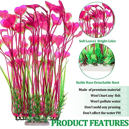58 Pcs Artificial Aquarium Plant Plastic Fish Tank Decorations Fish Tank Accessories Aquatic Turtle Tank Accessories for Household and Office Aquarium Simulation, Small to Large