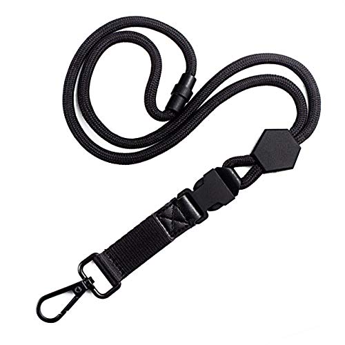 Durable Round Cord Lanyard with Metal Hook,Breakaway Buckle,Safety Breakaway for ID Card Holder in Office or Keys