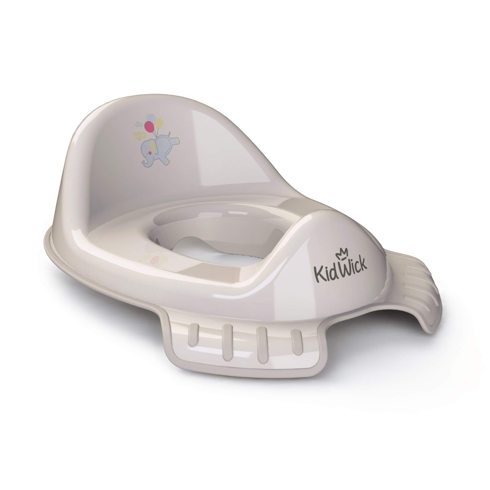 KID WICK Flipper Portable Potty Seat with High-Back Comfort, Lightweight and Travel Friendly for Toddlers, Front Ledge and Adjustable Design for Stability, BPA-Free PP Plastic, Grey - KU120401