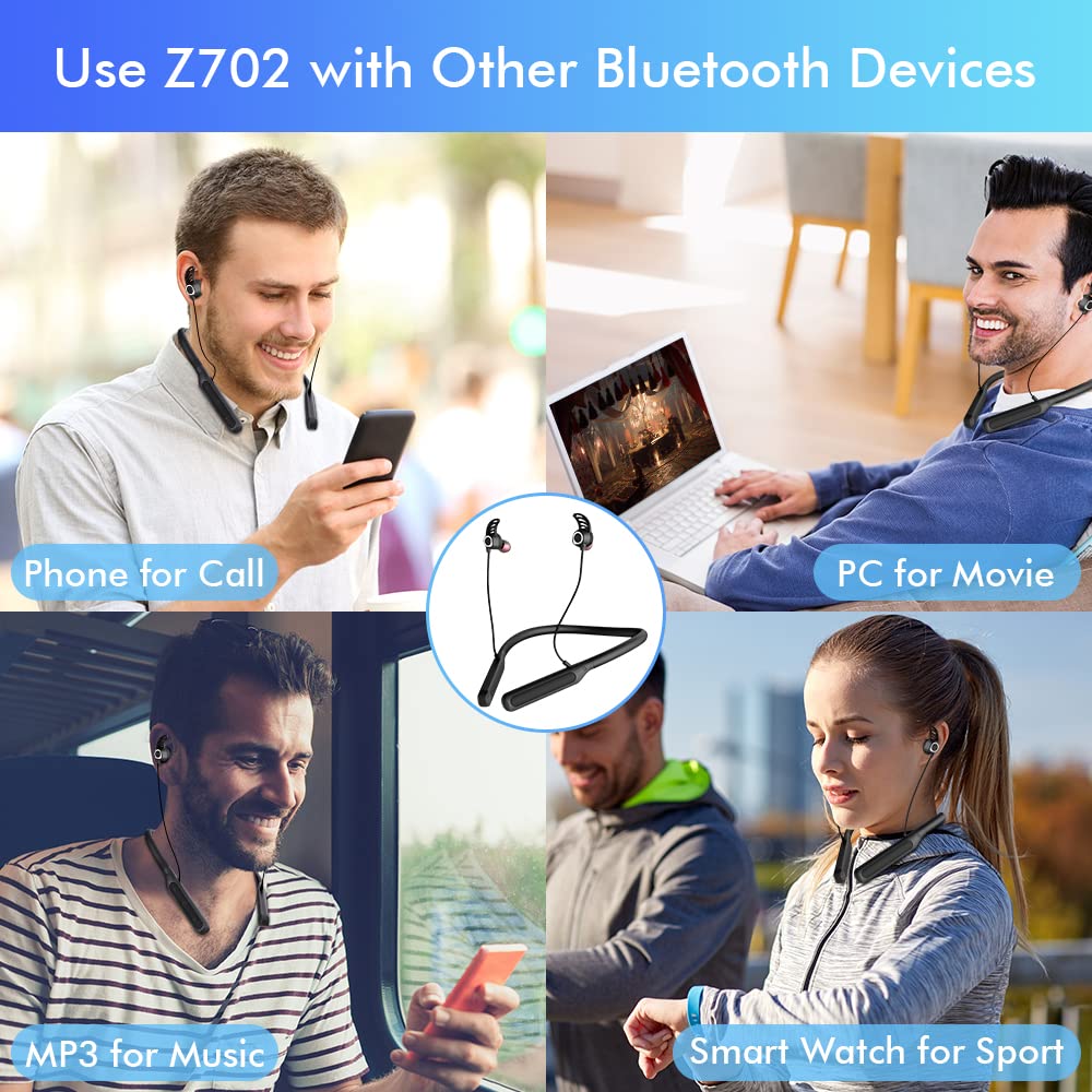 Golvery Bluetooth Headphones Transmitter for TV Watching, Neckband Wireless Stereo Earphones Earbuds Set w/Transmitter Adapter for Optical Digital RCA 3.5mm Aux TVs, Plug n Play No Audio Delay