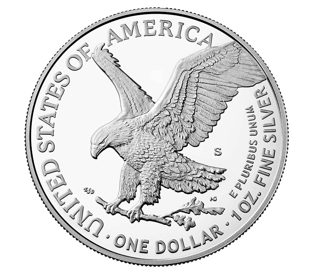 2021 S American Silver Eagle Type 2 Eagle Landing Reverse 1 Ounce Coin in OGP with CoA Dollar Proof US Mint