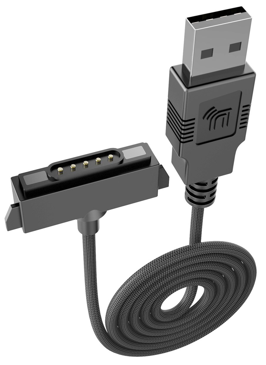 Charger for Sonim XP5/XP6/XP7, Nakedcellphone Brand Black [Rugged Braided] USB Charge/Sync Cable Cord [with Magnetic Contacts] for XP5700, XP6700, XP7700 Phones