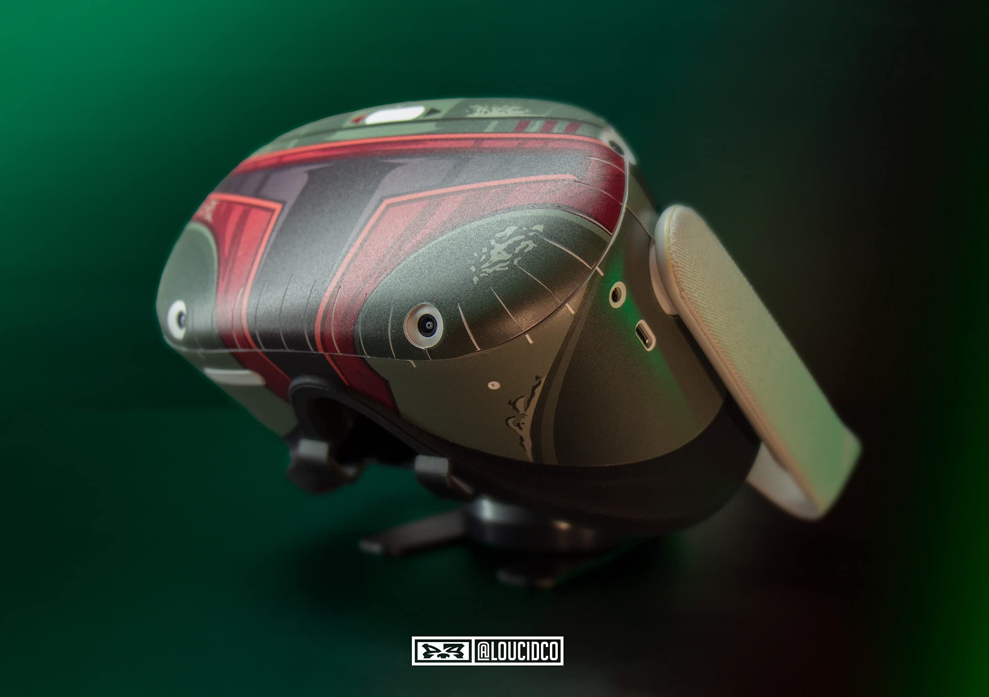 Arlon Graphics Bounty Hunter Skin Wrap Decal for Oculus Quest 2 - Includes Decals for The Front, top, Bottom, Two Controllers, Charging Plug and 2 Extra Stickers - Video Instructions, Green