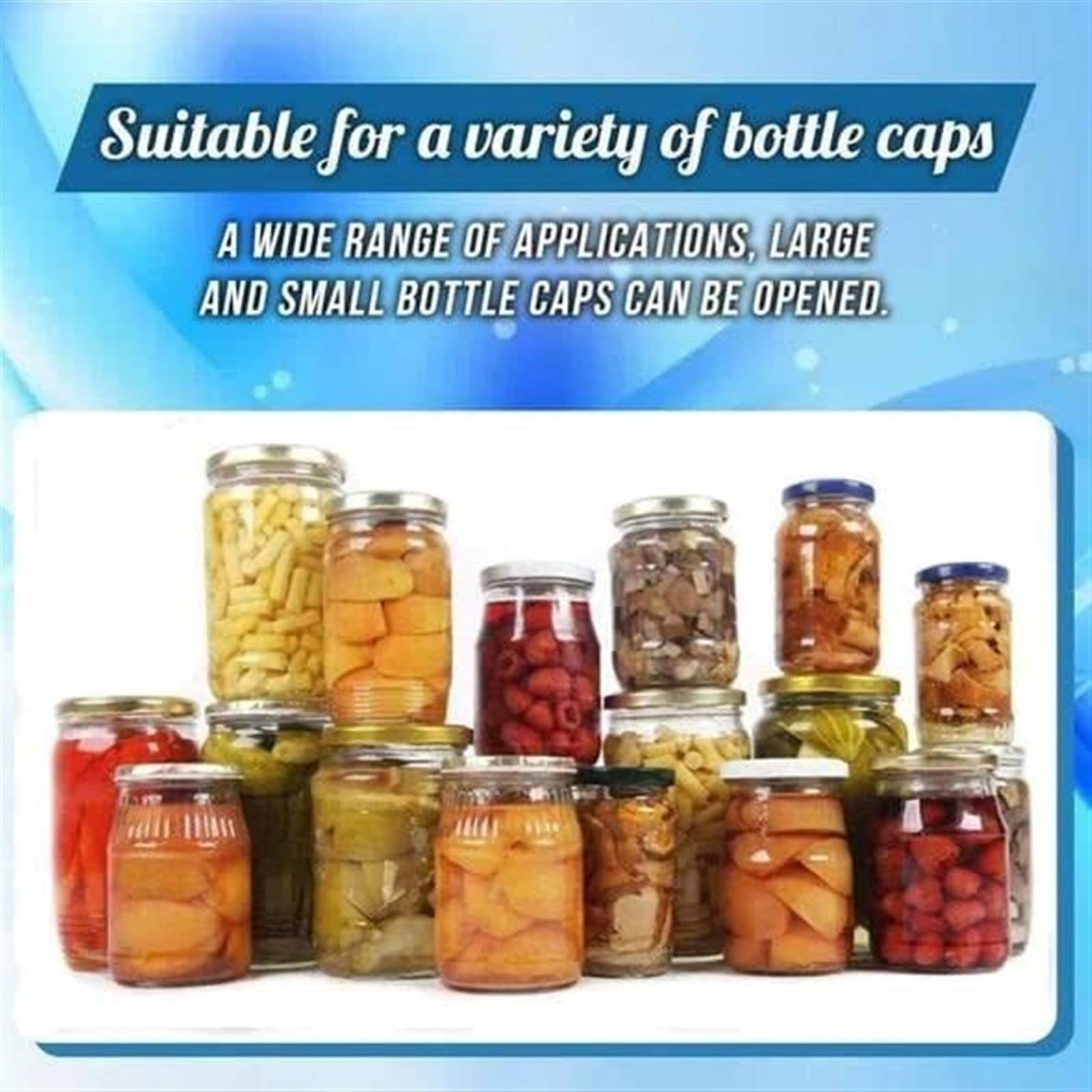 2023 NEW Adjustable Multifunctional Stainless Steel Can Opener, Jar Opener for Weak Hands, Adjustable Longer Handheld Bottle Opener for the Elderly and Children (4pcs)