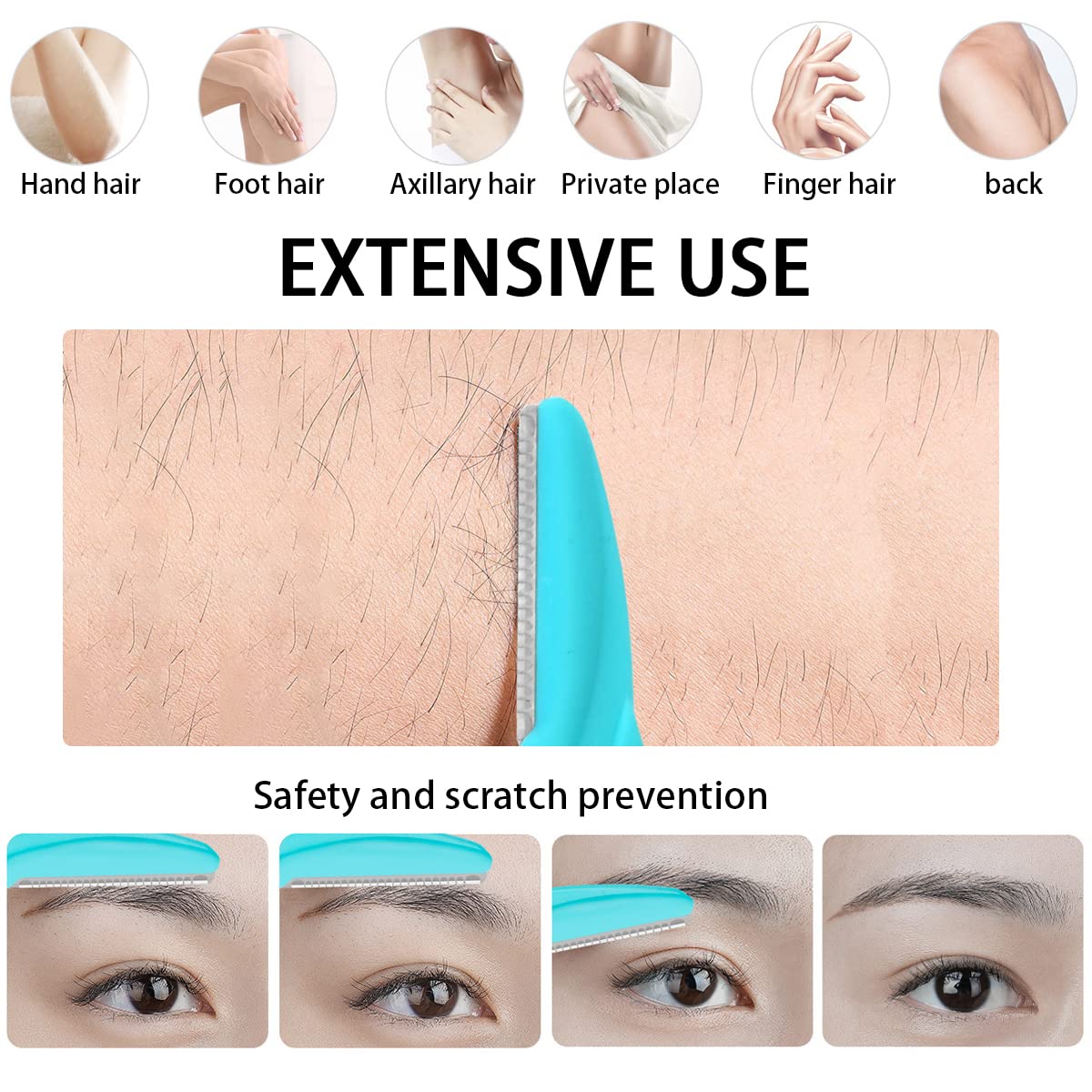 JORPETS 12 pcs Eyebrow Razor Trimmer, face Razor Eye Razor, dermaplaning Razor Blades Beauty eyepow Shaper Razors Women