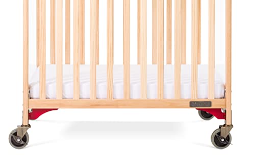 Child Craft Safe Haven Daycare Evacuation Compact Crib with Casters, Natural