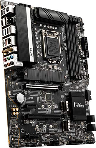 MSI Z590 PRO WiFi ProSeries Motherboard (ATX, 11th/10th Gen Intel Core, LGA 1200 Socket, DDR4, PCIe 4, M.2 Slots, USB 3.2 Gen 2, 2.5G LAN, DP/HDMI, Wi-Fi 6E)
