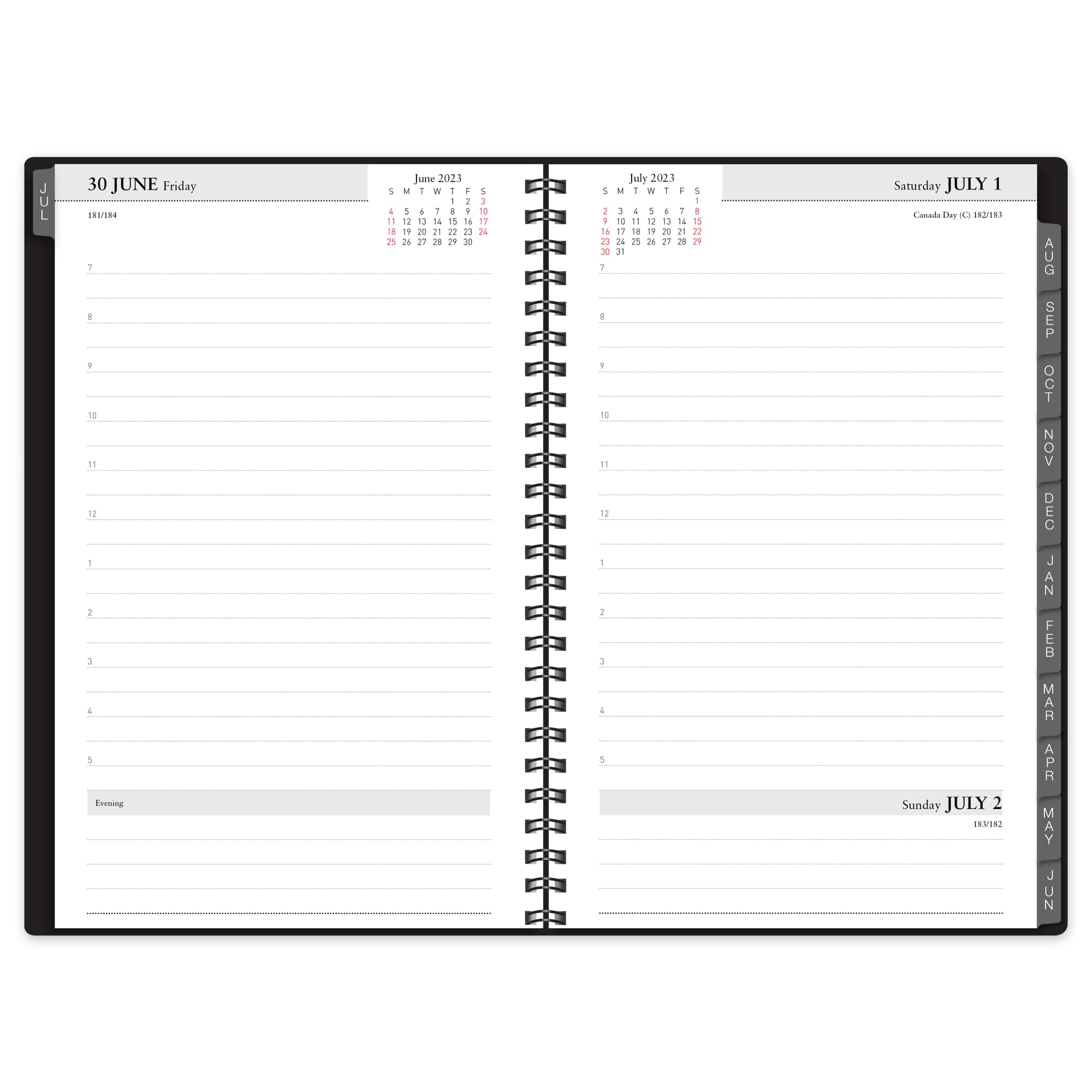 2023-2024 Office Depot® Brand 14-Month Daily Academic Planner, 5" x 8", 30% Recycled, Black, July 2023 to August 2024