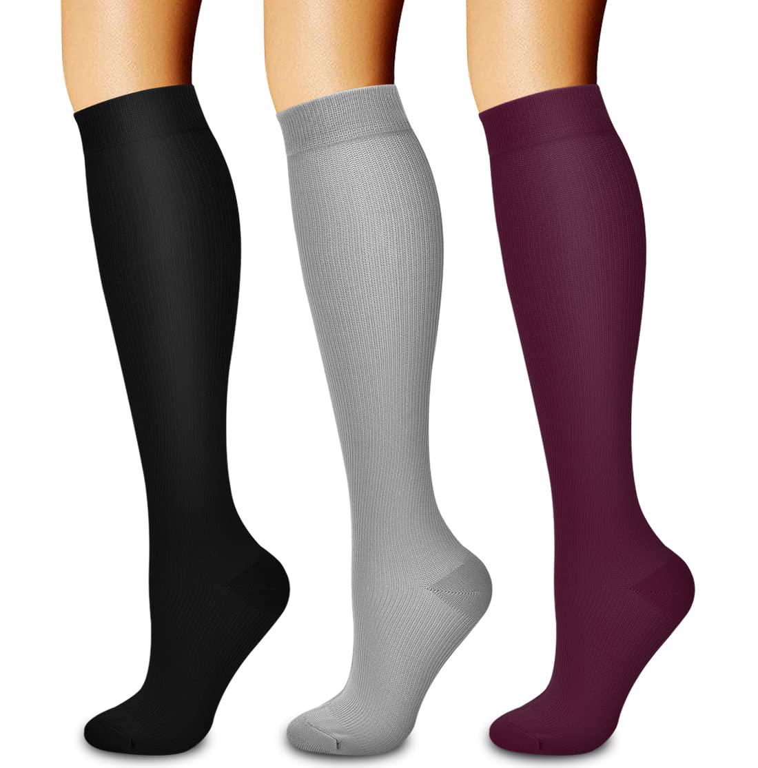 3 Pack Medical Compression Sock-Compression Sock for Women and Men-Best for Running,Nursing,Sports