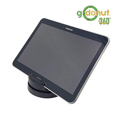 GoDonut 360 Swivel Phone Stand - Portable Mount Accessory for Travel, Nightstand or Desk- Compatible with Tablet, iPhone & Most Smartphones β Black
