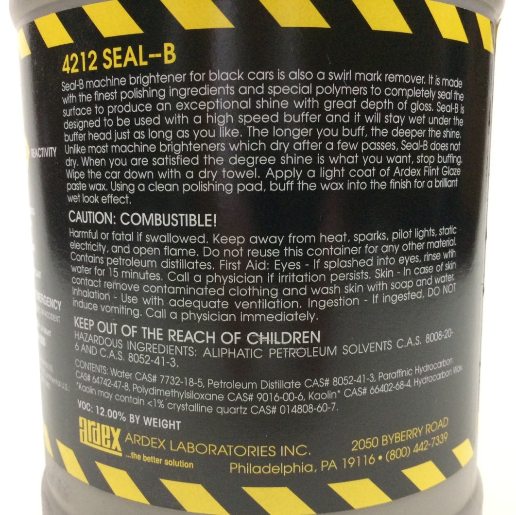 Ardex Swirl Mark Remover, Clear Coat Brightener Seal-B (for Black and Dark Color Cars)