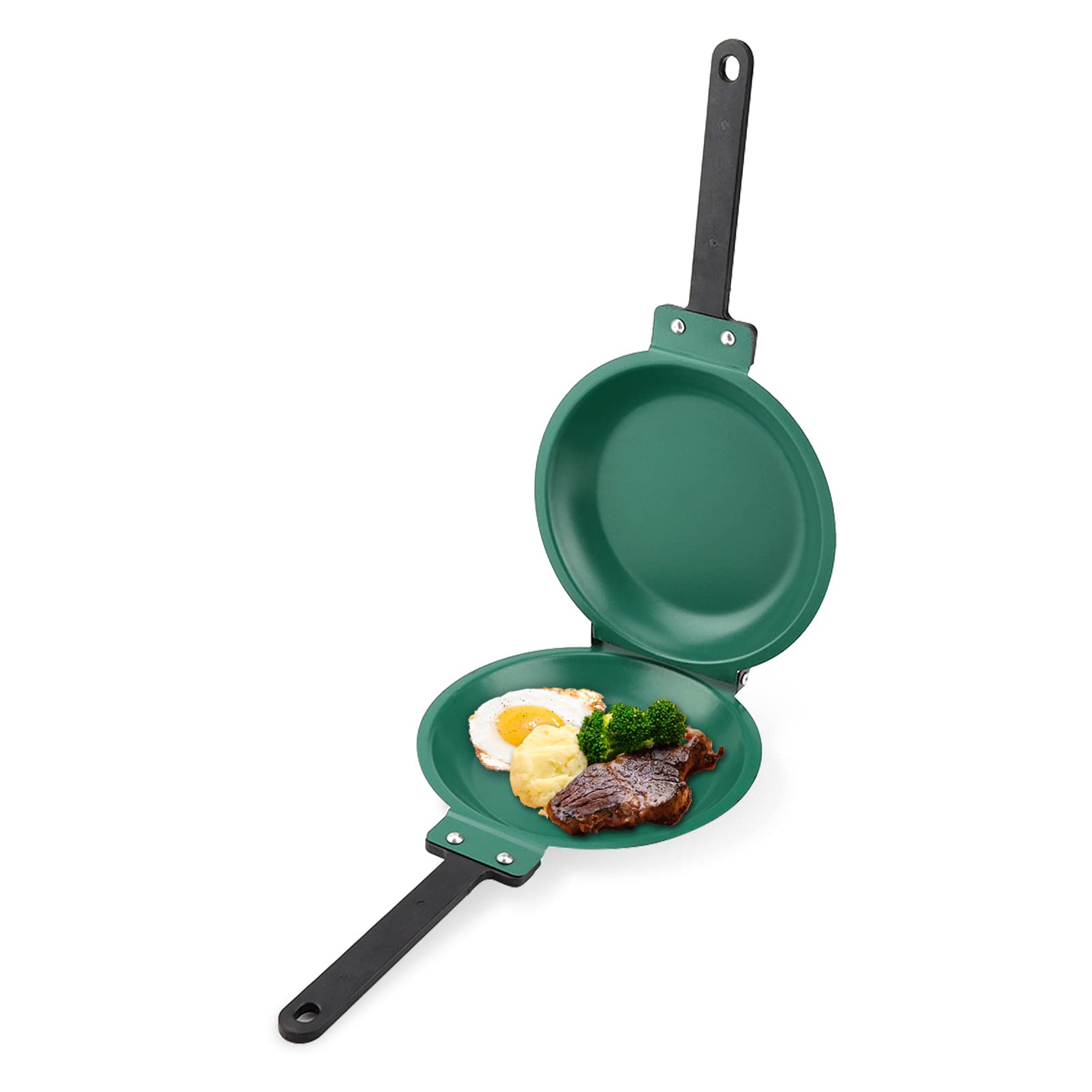 7.6in Double Side Pancake Pan, Non-stick Flip Egg Frying Pan Omlette Maker Skillet for Gas Stove