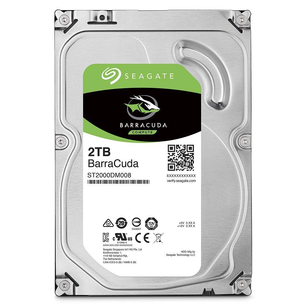 NZXT H510i - CA-H510i-W1 - Compact ATX Mid -Tower PC Gaming Case - Front I/O USB Type-C Port & Seagate Barracuda 2TB Internal Hard Drive HDD – 3.5 Inch SATA 6Gb/s 7200 RPM 256MB Cache 3.5-Inch