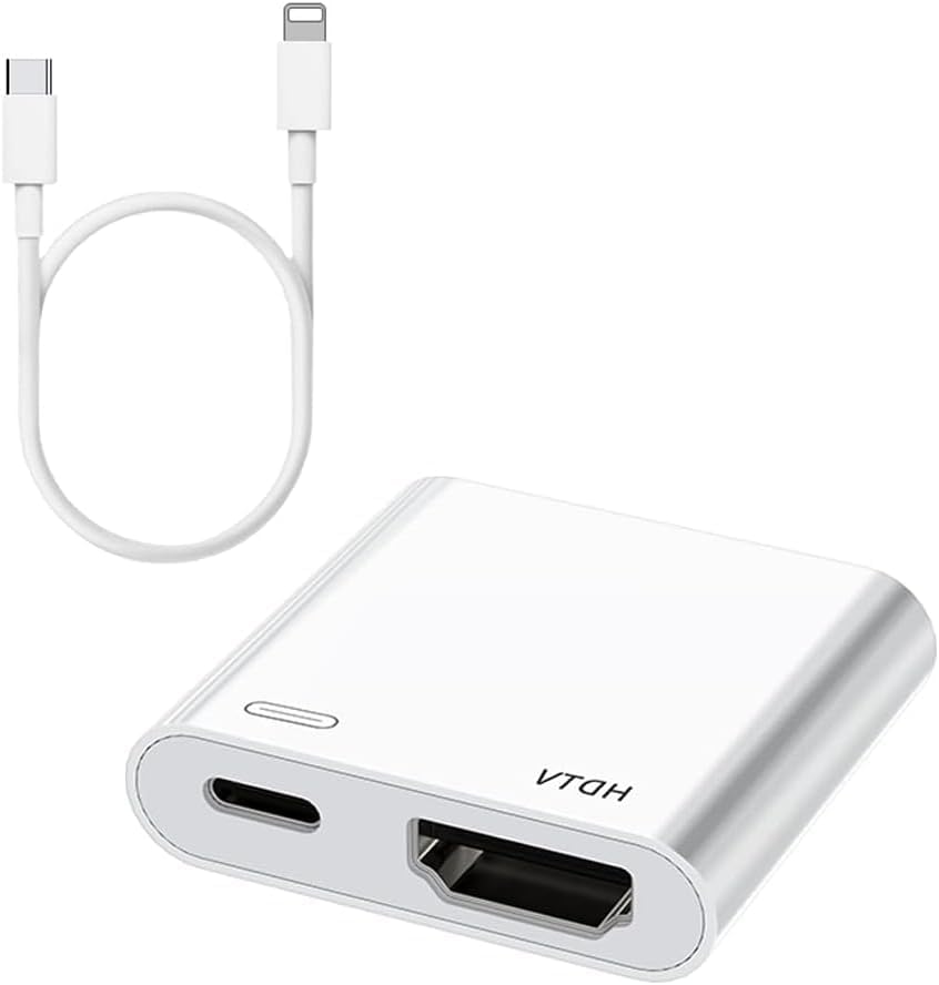 Lightning to HDMI Adapter Cable for iPhone,[Apple MFi Certified] 1080P HDTV Cable Adapter Digital AV Sync Screen Connector Compatible with iPhone/iPad/iPod on HD TV Monitor Projector