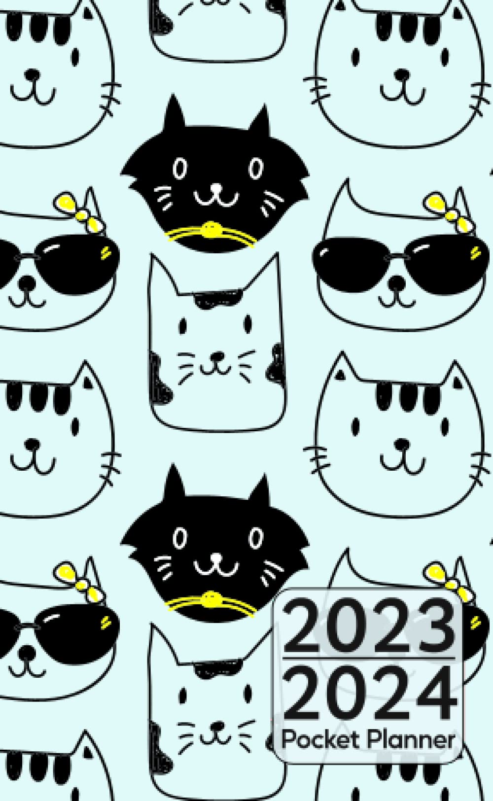 2023-2024 Pocket Calendar: 2 Year monthly planner for purse with holidays - Cats cover