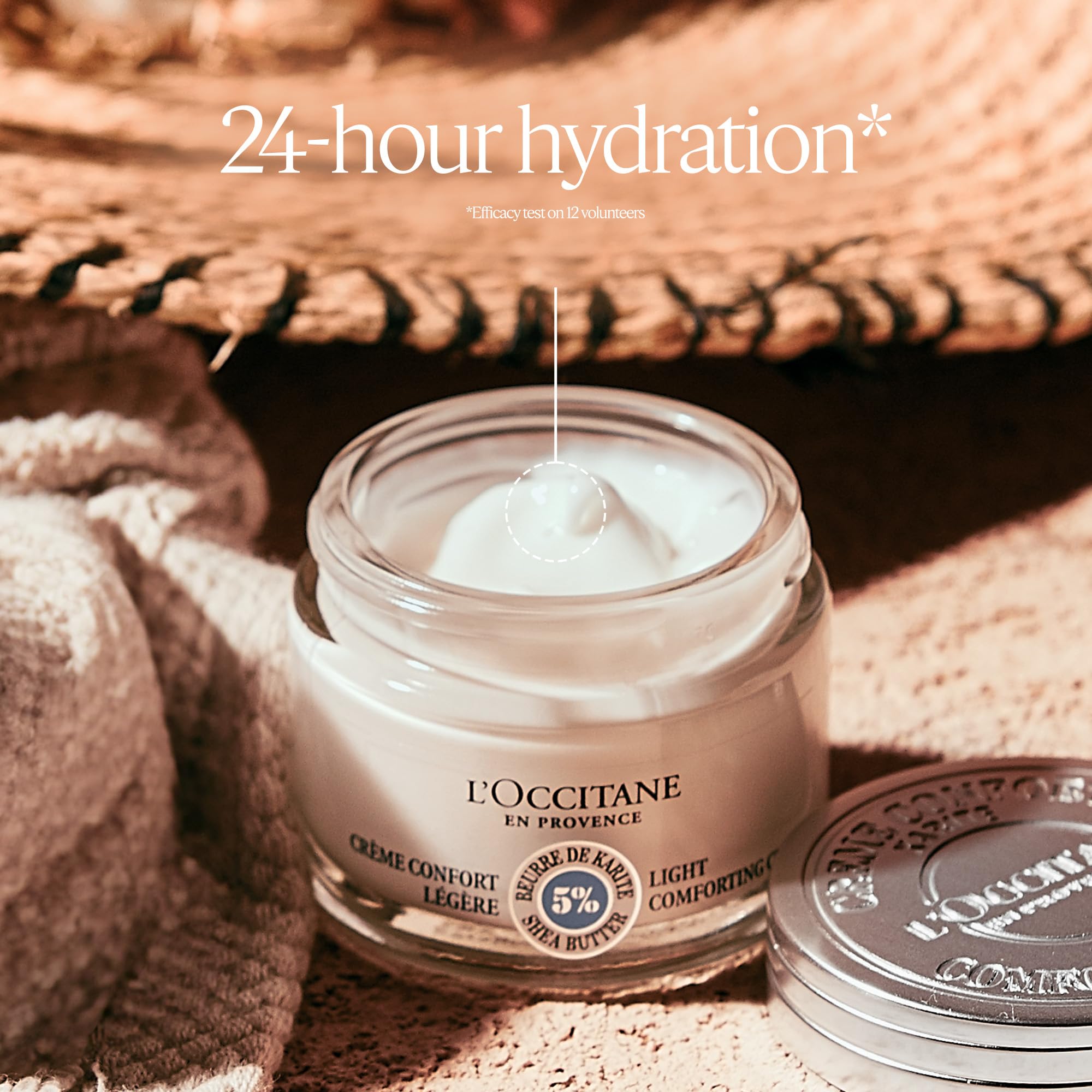 L’OCCITANE Shea Light Comforting Face Cream, 1.7 Fl. Oz: Non-Comedogenic, Lightweight Moisturizer, Soothe Skin, Hydrating, With 5% Organic Shea