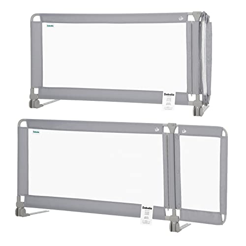 Babelio Toddler Bed Rails, Guardian 39"-51" Extendable Guard for Toddlers, Kids & Elderly Adults, 22.5" Tall Baby Side Rails Crib Twin /Queen /Full /King Size, CPSIA Certified (Gray)
