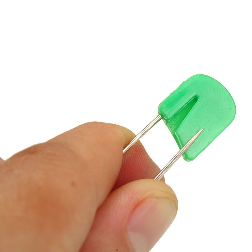 Assorted Color 100 Packs 2.2" Baby Infant Child Kids Nappy Cloth Diaper Safety Pins Plastic Head Locking Cloth Safety Pins Clip Holder