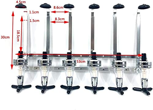Lfhelper Wall Mounted Liquor alcohol Dispenser 6-Bottle for Bar/Home Party Use Fit Wine Cocktail Alcohol Drink Beverage Juice, Aluminum Alloy&ABS